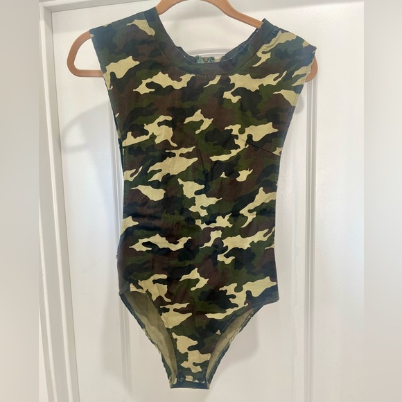Tops | Y2k Custom Camo Bodysuit | Poshmark